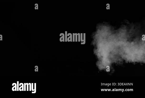 Super slow motion smoke effect of visible breath exhalation in icy ...