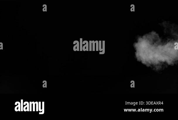 Super slow motion smoke effect of visible breath exhalation in icy ...