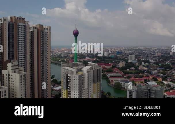 Colombo city, the capital of Sri Lanka, drone footage. High quality 4k ...
