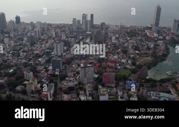 Colombo city, the capital of Sri Lanka, drone footage. High quality 4k ...