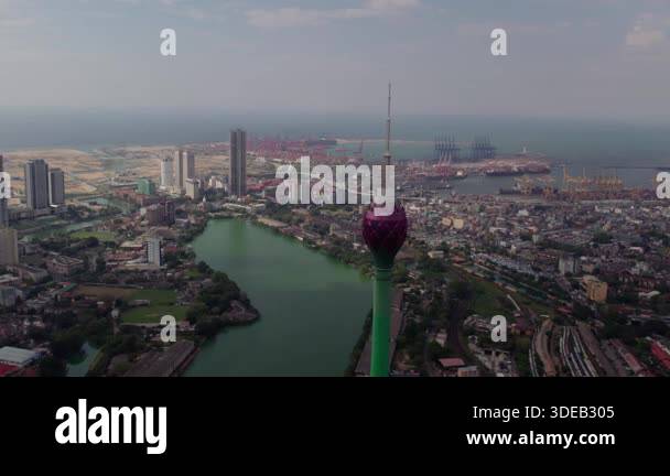 Colombo city, the capital of Sri Lanka, drone footage. High quality 4k ...