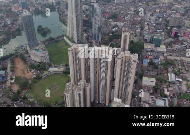 Colombo city, the capital of Sri Lanka, drone footage. High quality 4k ...