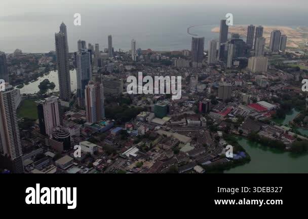 Colombo city, the capital of Sri Lanka, drone footage. High quality 4k ...