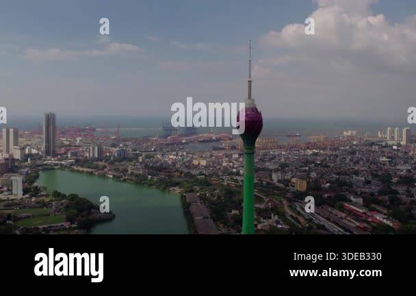 Colombo city, the capital of Sri Lanka, drone footage. High quality 4k ...