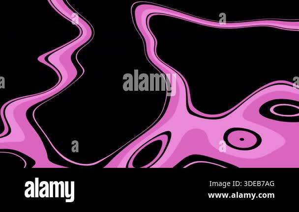 Abstract animated pattern with flowing organic contour shapes in pink ...