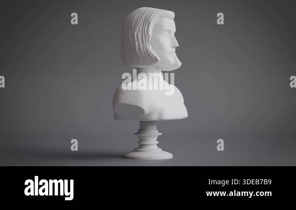 Woman head - rotating stone statuette - 3D 4k animation (3840 x 2160 px ...