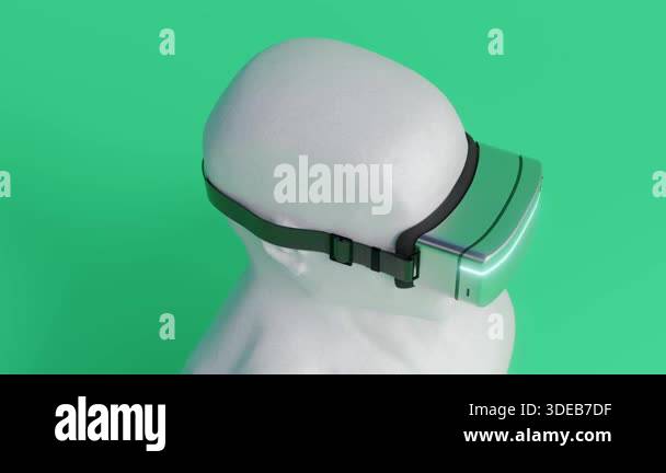 Man sculpture wearing VR glasses - view from the above - 3D 4k ...