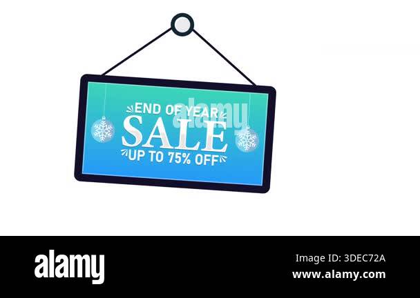 End of Year Sale Up to 75% Off Discount Promotion. 4K animation ...
