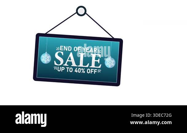 End of Year Sale Up to 40% Off Discount Promotion. 4K animation ...