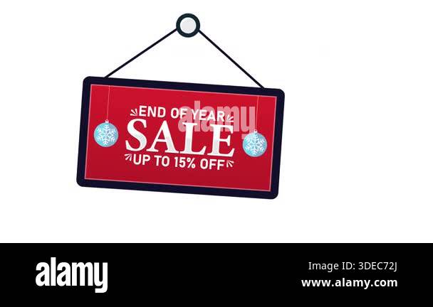 End of Year Sale Up to 15% Off Discount Promotion. 4K animation ...