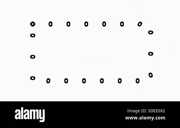 Animation Of Black Rectangle Frame Made Of Round Shapes Stock Video ...
