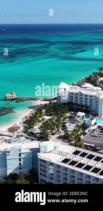 Cable Beach At Nassau In New Providence Bahamas. Stunning Cityscape ...