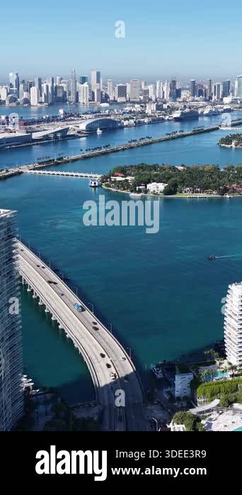 Miami Beach Skyline At Miami Beach In Florida United States. Urban ...