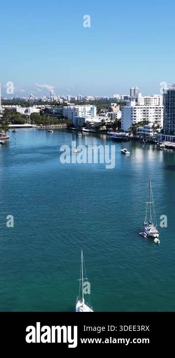 Miami Beach Skyline At Miami Beach In Florida United States. Urban ...