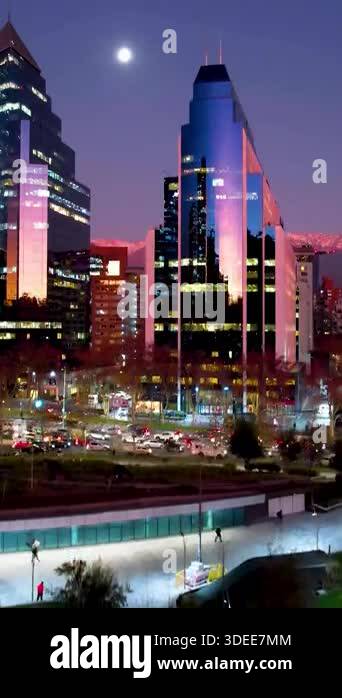 Santiago Skyline In Santiago Chile. Sunset City Landscape. Sunset ...