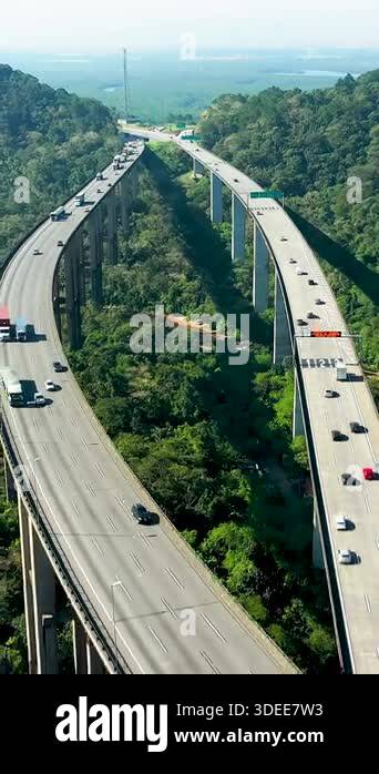 Scenic Bridges in Imigrantes Freeway at Santos Sao Paulo Brazil ...