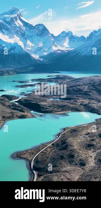 National Park Of Torres Del Paine In Punta Arenas Chile. Snowy ...