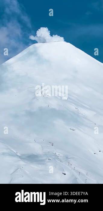 Villarrica Volcano At Pucon In Los Lagos Chile. Volcano Scene. Snow ...