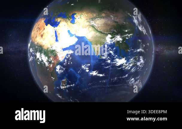 View of Da Nang city location on Earth map from space Stock Video ...