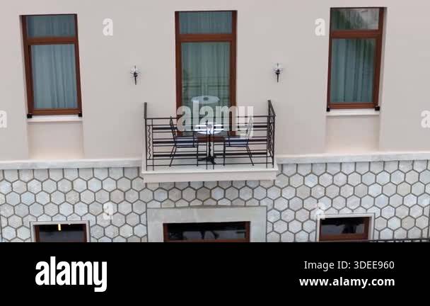 Top view of windows and balconie of modern house. Stock footage ...