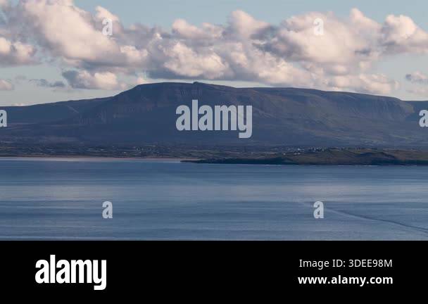 The beautiful coast of Sligo with the Darty Mountains, Ireland Stock ...