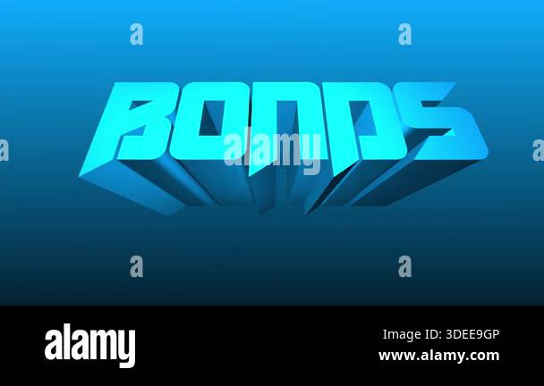 Bonds symbol animation with 3D typography motion graphic reveal concept ...