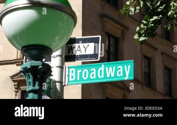 New York City Broadway street sign in Manhattan Midtown, United States ...