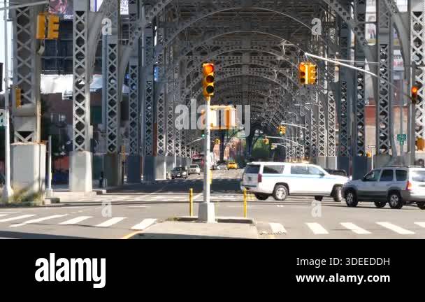 New York City, United States - 15 Sept 2024: Riverside drive viaduct ...