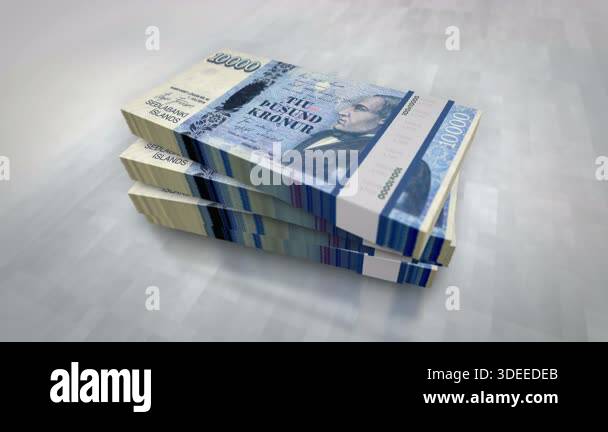 Iceland krona Icelandic money pile pack. Concept background of economy ...