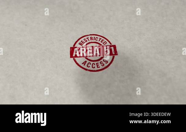 Area 51 restricted access stamp loopable and seamless animation. Hand ...