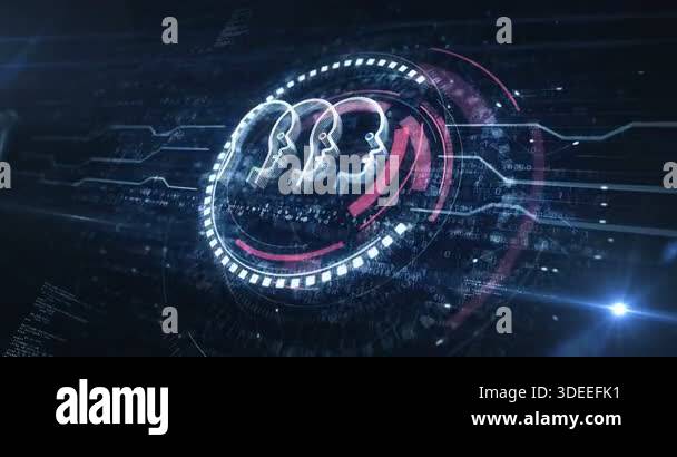 Artificial intelligence head ai symbol digital concept. Cyber ...