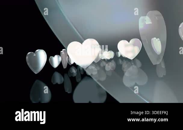 Heart love symbol glass abstract concept looped and seamless animation ...