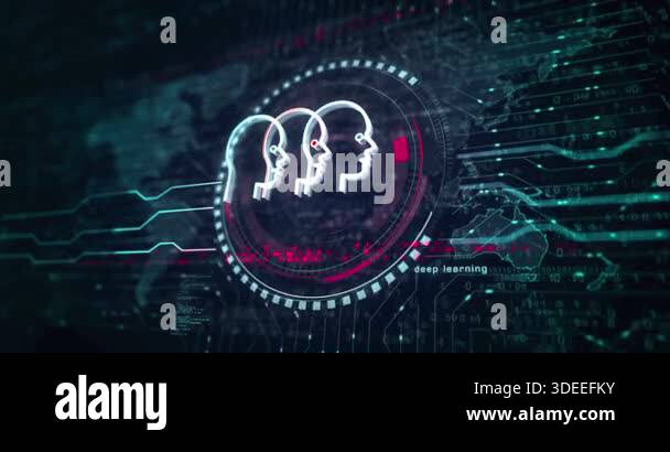 Artificial intelligence head ai symbol abstract digital concept. Global ...