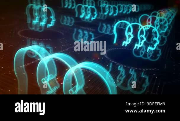 Artificial intelligence head ai symbol abstract cyber concept. Digital ...