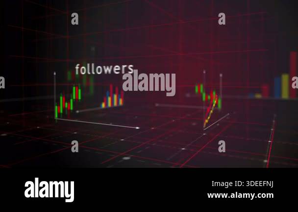 Social media charts and graphs diagram seamless and loopable 3d concept ...