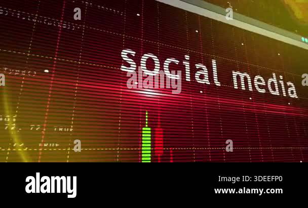 Social media charts and graphs diagram 3d concept animation Stock Video ...