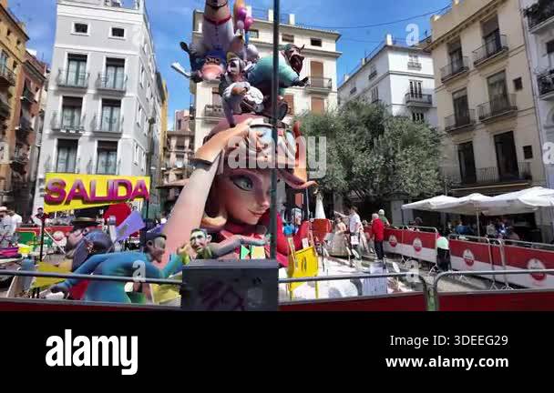 Valencia, Spain. March 18, 2024, Large falla monument in Valencia ...