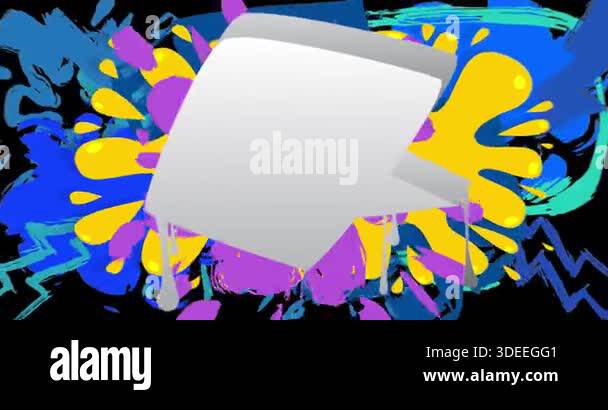 Graffiti speech bubble animation. Abstract modern Messaging sign street ...