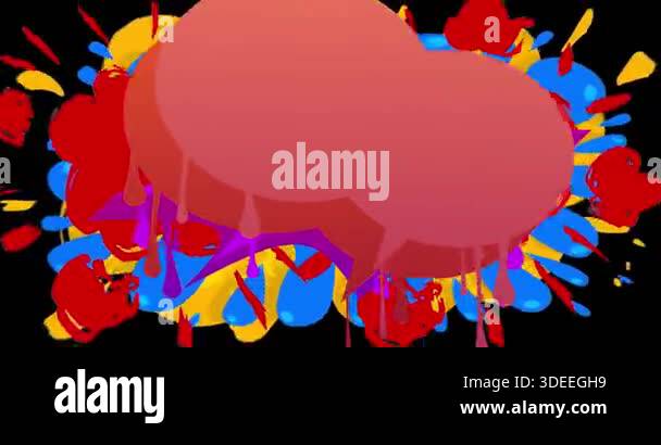 Graffiti speech bubble animation. Abstract modern Messaging sign street ...