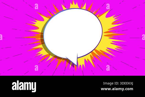 Cartoon blank speech bubble, comic book video. Retro comics pop art ...