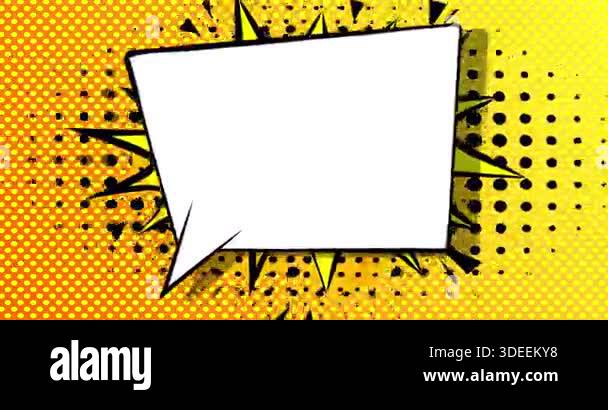Cartoon blank speech bubble, comic book video. Retro comics pop art ...
