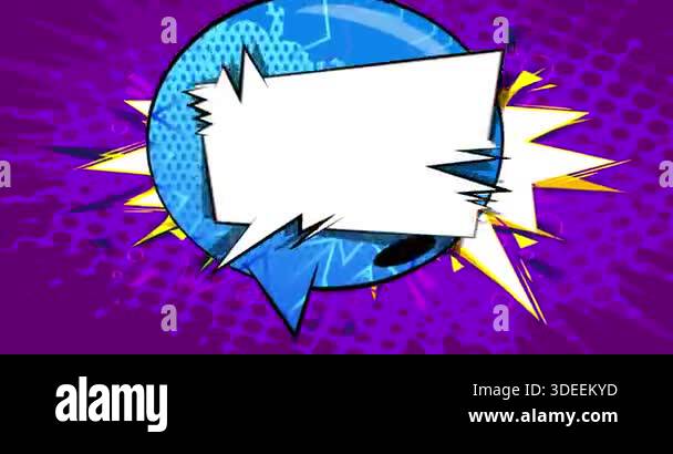 Cartoon blank speech bubble, comic book video. Retro comics pop art ...