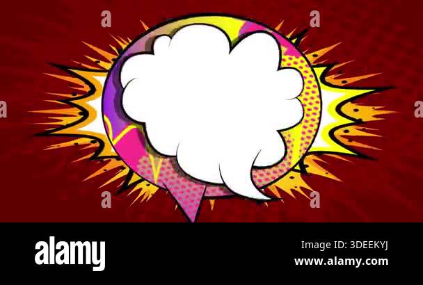 Cartoon blank speech bubble, comic book video. Retro comics pop art ...