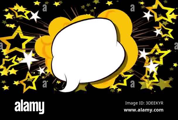 Cartoon blank speech bubble, comic book video. Retro comics pop art ...