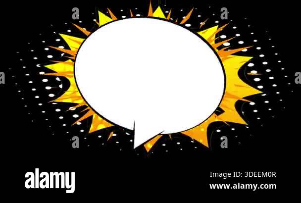 Cartoon blank speech bubble, comic book video. Retro comics pop art ...