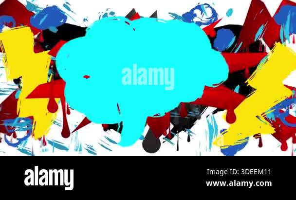 Graffiti speech bubble animation. Abstract modern Messaging sign street ...