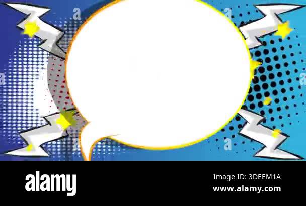 Cartoon blank speech bubble, comic book video. Retro comics pop art ...