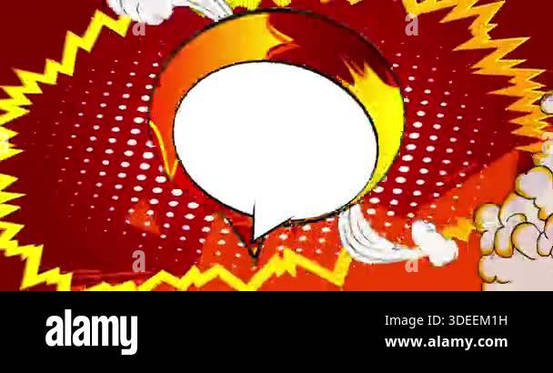 Cartoon blank speech bubble, comic book video. Retro comics pop art ...
