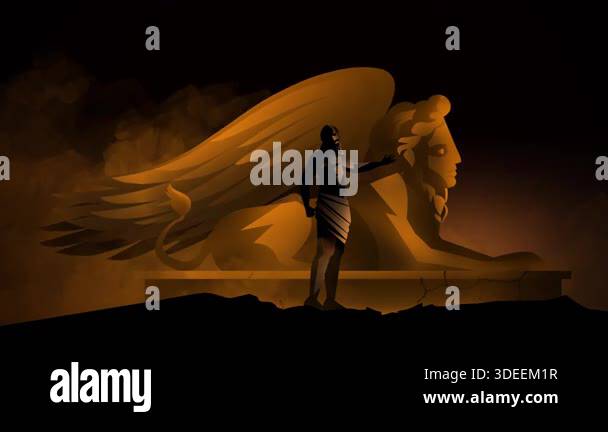 greek mythology oedipus consulting the sphinx Stock Video Footage - Alamy