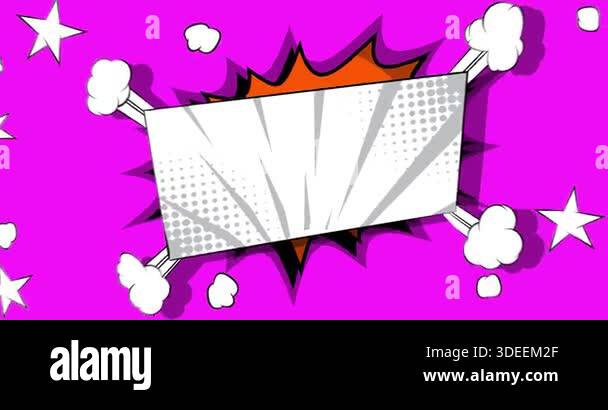 Cartoon comic book background animation. Retro comics pop art video ...